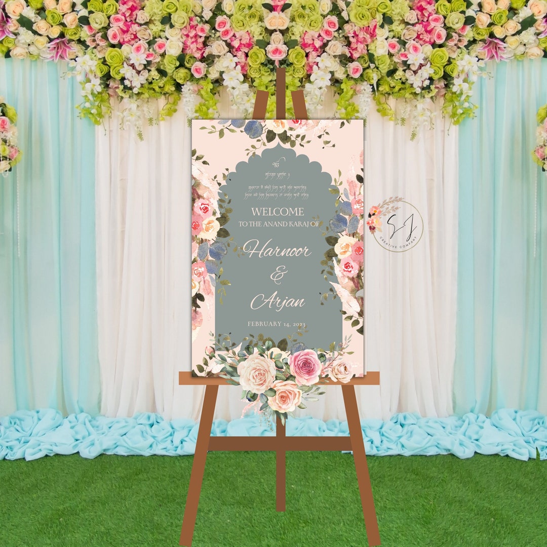 Customizable Sikh Wedding Welcome Sign Perfect Way to Greet - Etsy