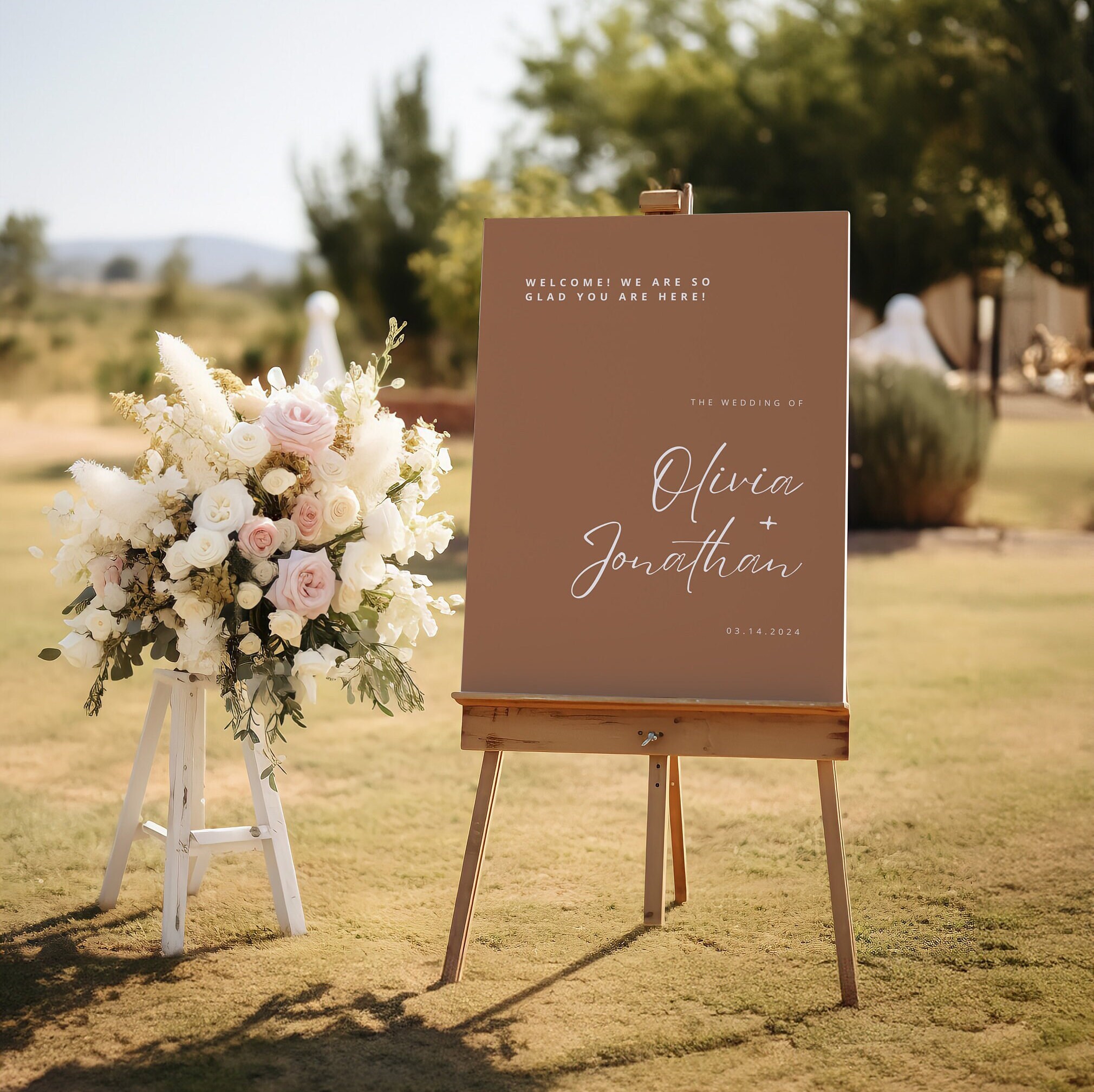 Terracotta Wedding Welcome Sign | Modern Minimalist Boho Decor - Etsy