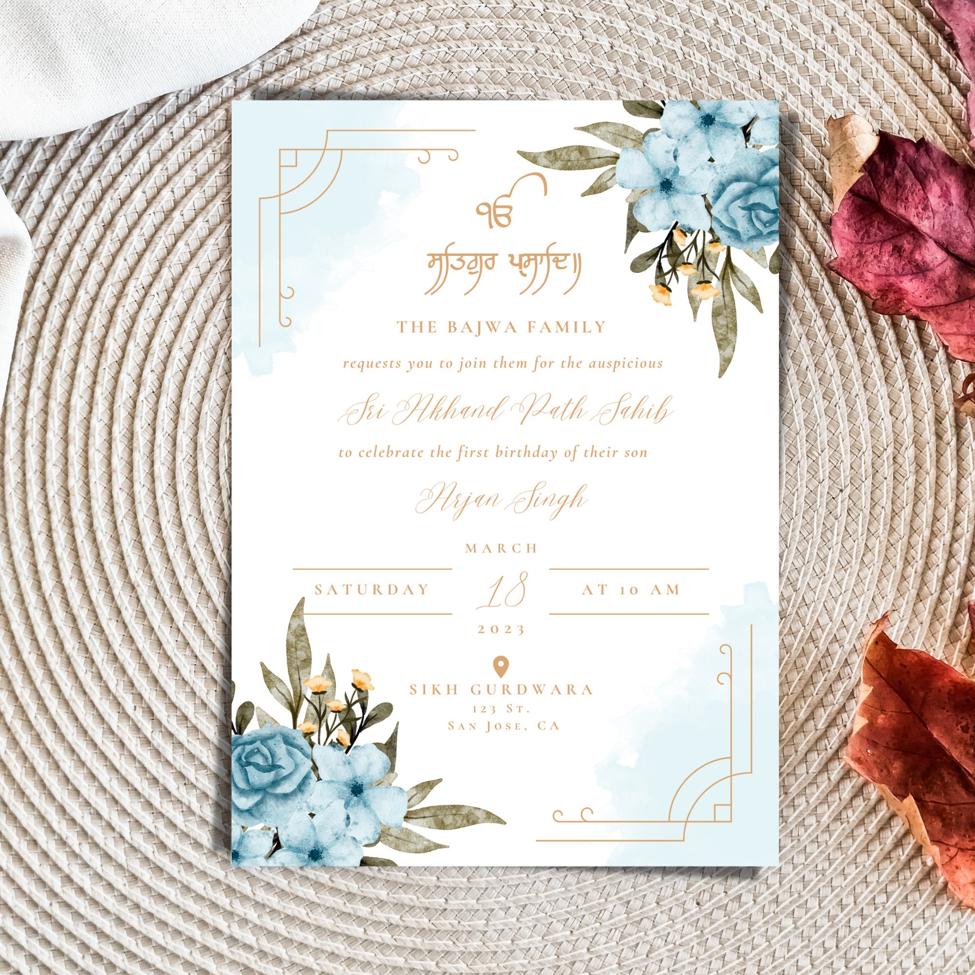 Akhand Path Sahib Digital Invitation Card | Sukhmani Sahib Invite for ...