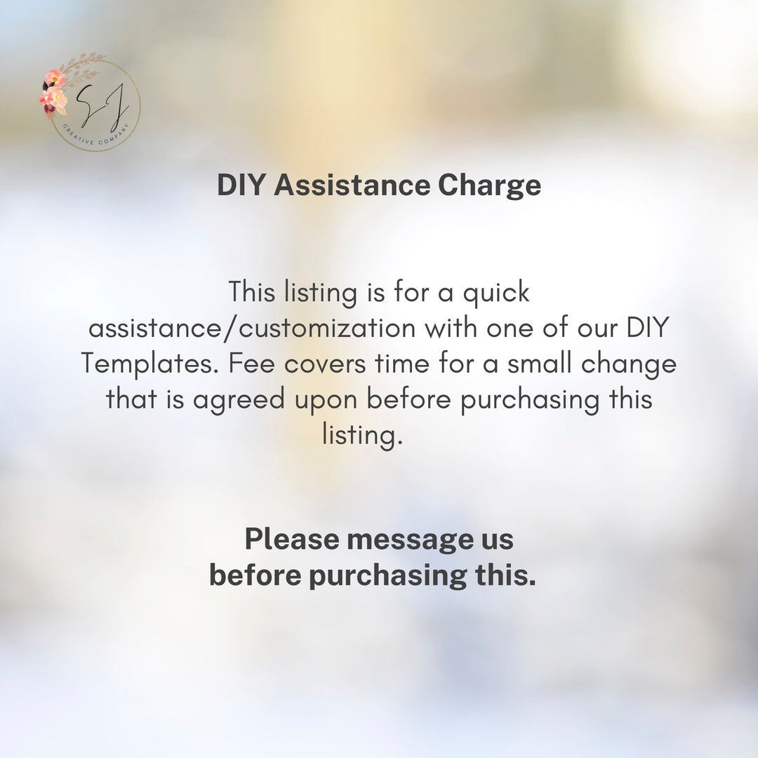 Customization for a DIY Template - Etsy