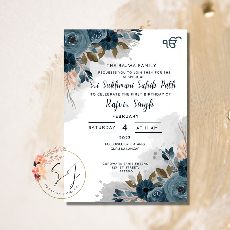 Sukhmani Sahib Invitation Card for Sikh Punjabi/indian Function - Etsy