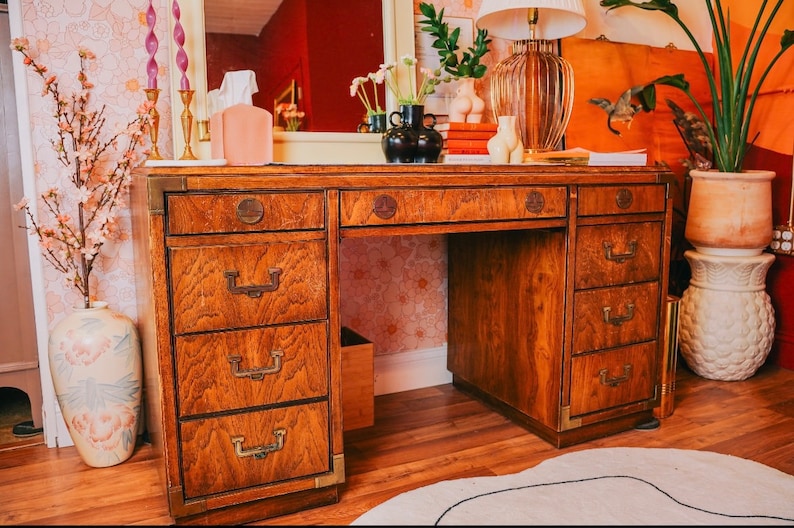 Campaign Executive Desk by Thomasville - Etsy
