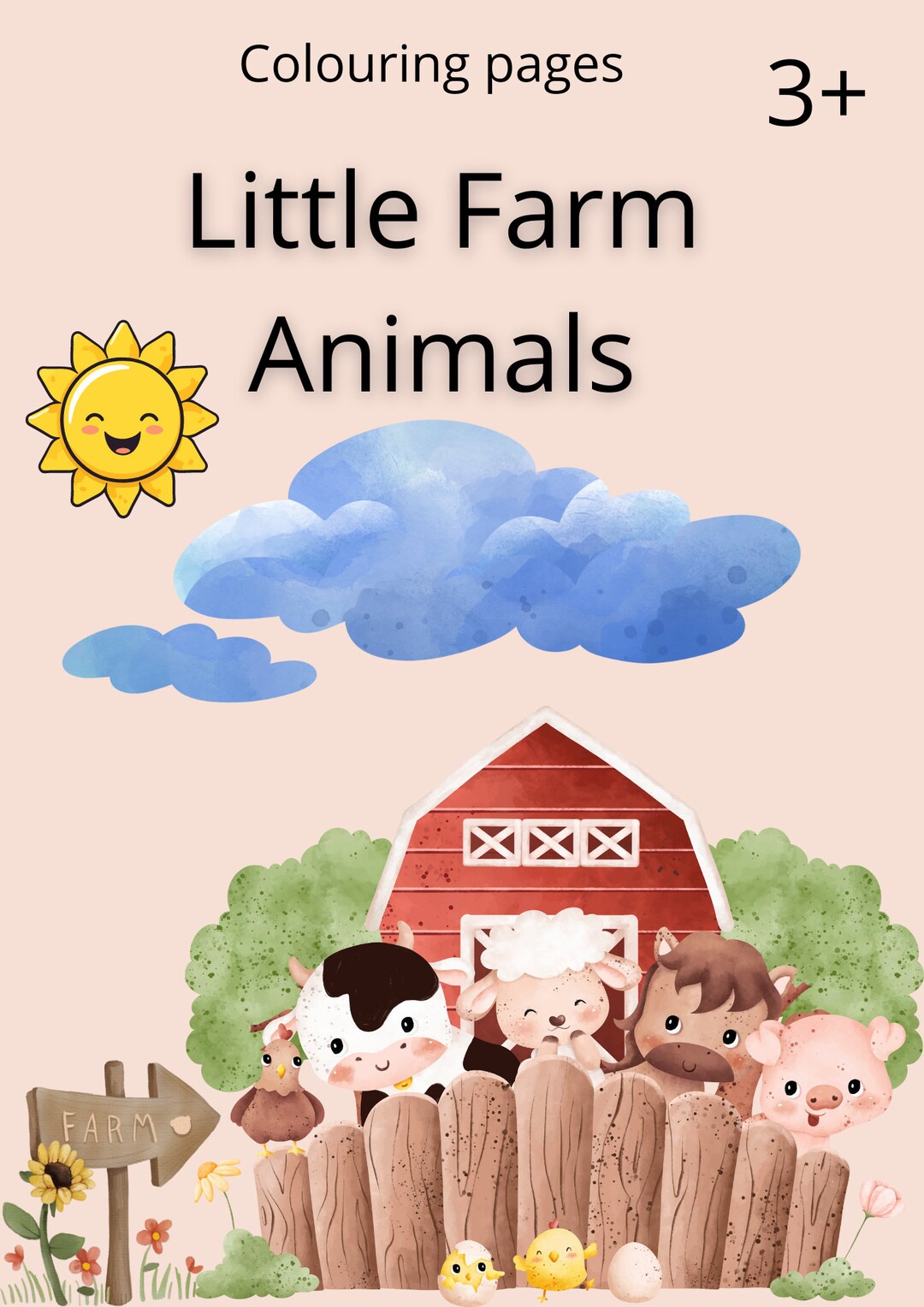 My Little Farm Animals Colouring Book for Toddlers From Age 3 Fun ...