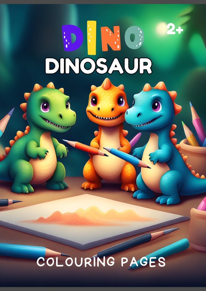 Dino Dinosaur Colouring Book for Toddlers Age 2 Fun Activity's Cute ...