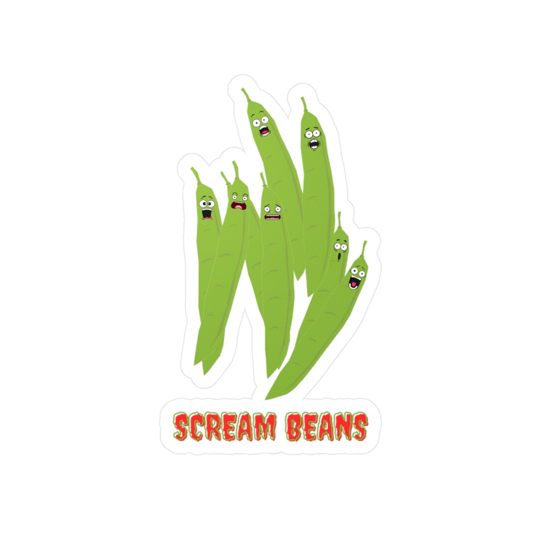 Scream Bean Vinyl Decal, Cute Halloween Fun Foodie Decal Sticker ...
