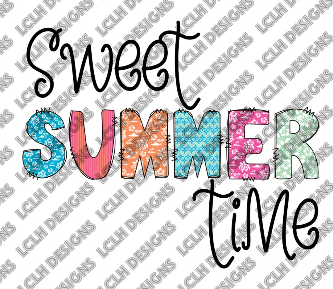 Sweet Summertime, Stylized Word, PNG, 300 DPI, Human Made, Paisley ...