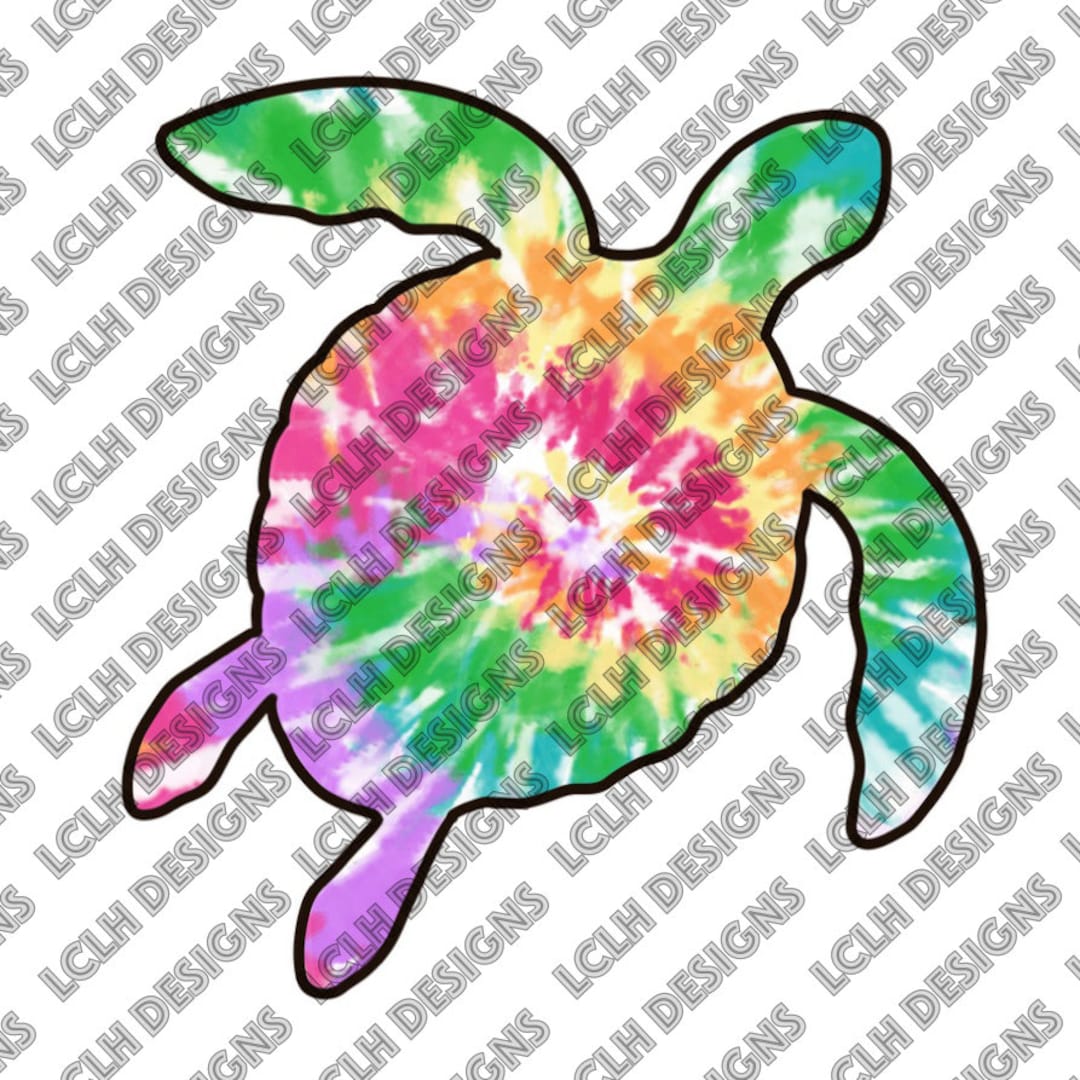 Tie Dyed Sea Turtle With Outline, PNG, Sublimation, Turtle, Tie, Dye, Rainbow, Sea Turtle - Etsy