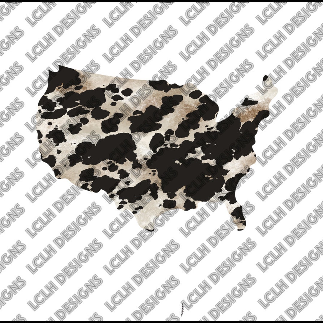 Cow USA Outline Cowhide Cow Print PNG Sublimation - Etsy Australia