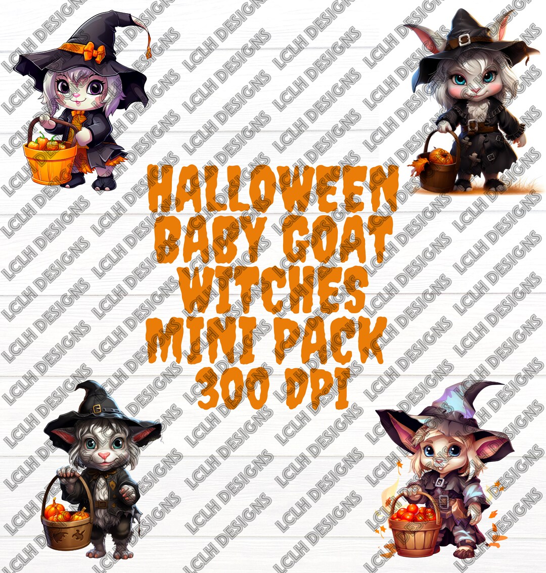 Baby Goat Witches Mini Pack, 300 DPI, PNG, Mini Bundle, Llama ...
