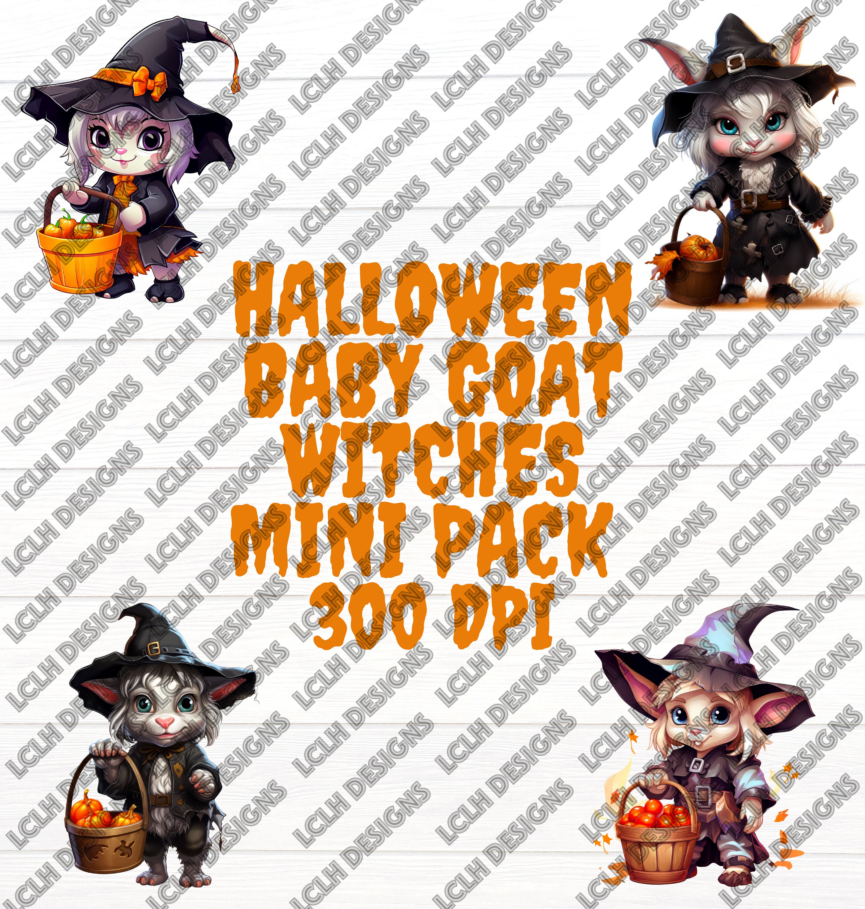 Baby Goat Witches Mini Pack 300 DPI PNG Mini Bundle Llama - Etsy