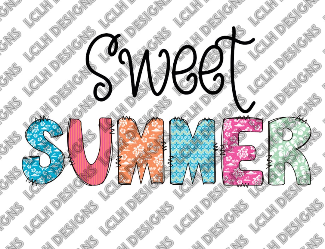 Sweet Summer, Stylized Word, PNG, 300 DPI, Human Made, Paisley, Filled ...