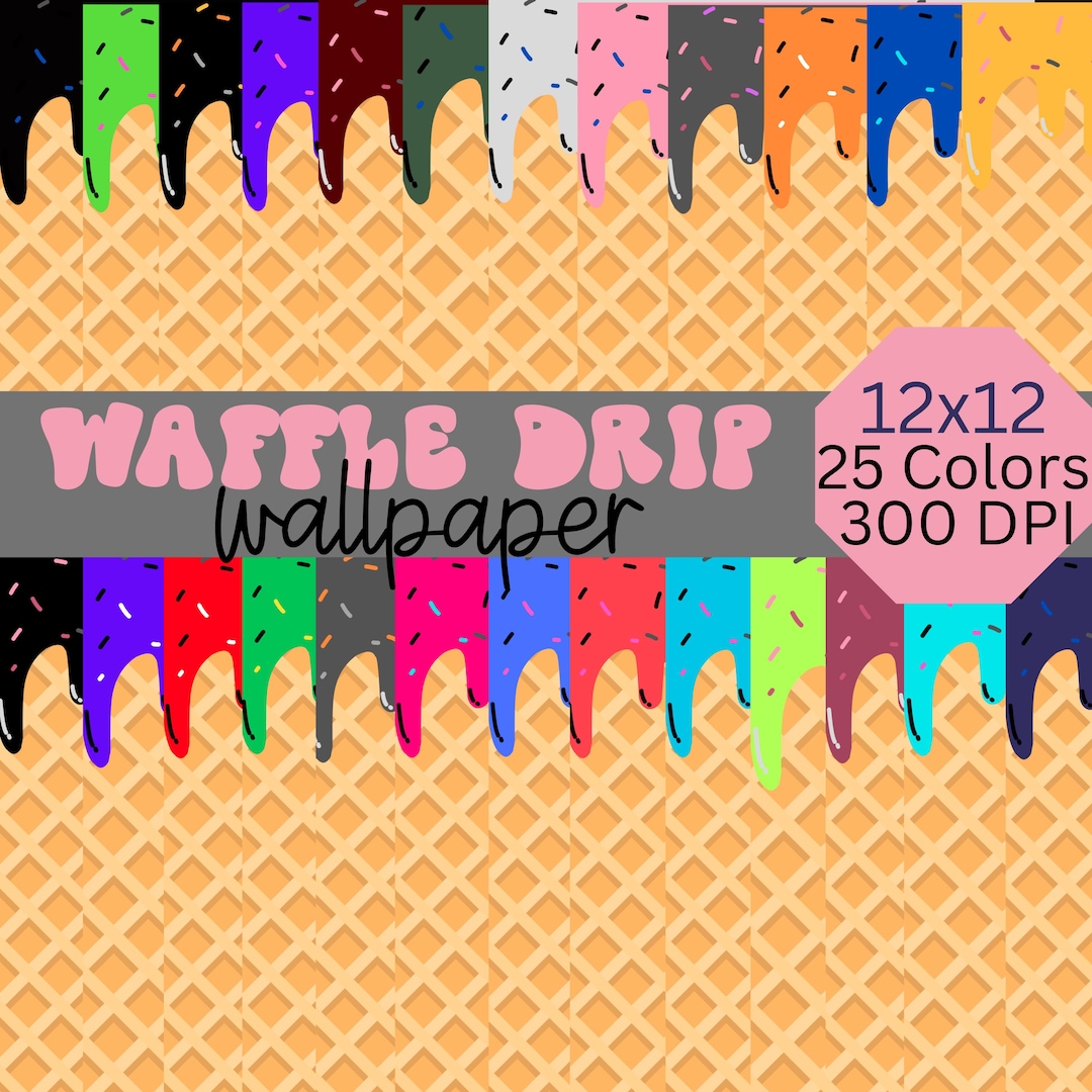 Ice Cream Cone Drip Wallpaper Mega Pack, Sublimation, PNG, Digital ...