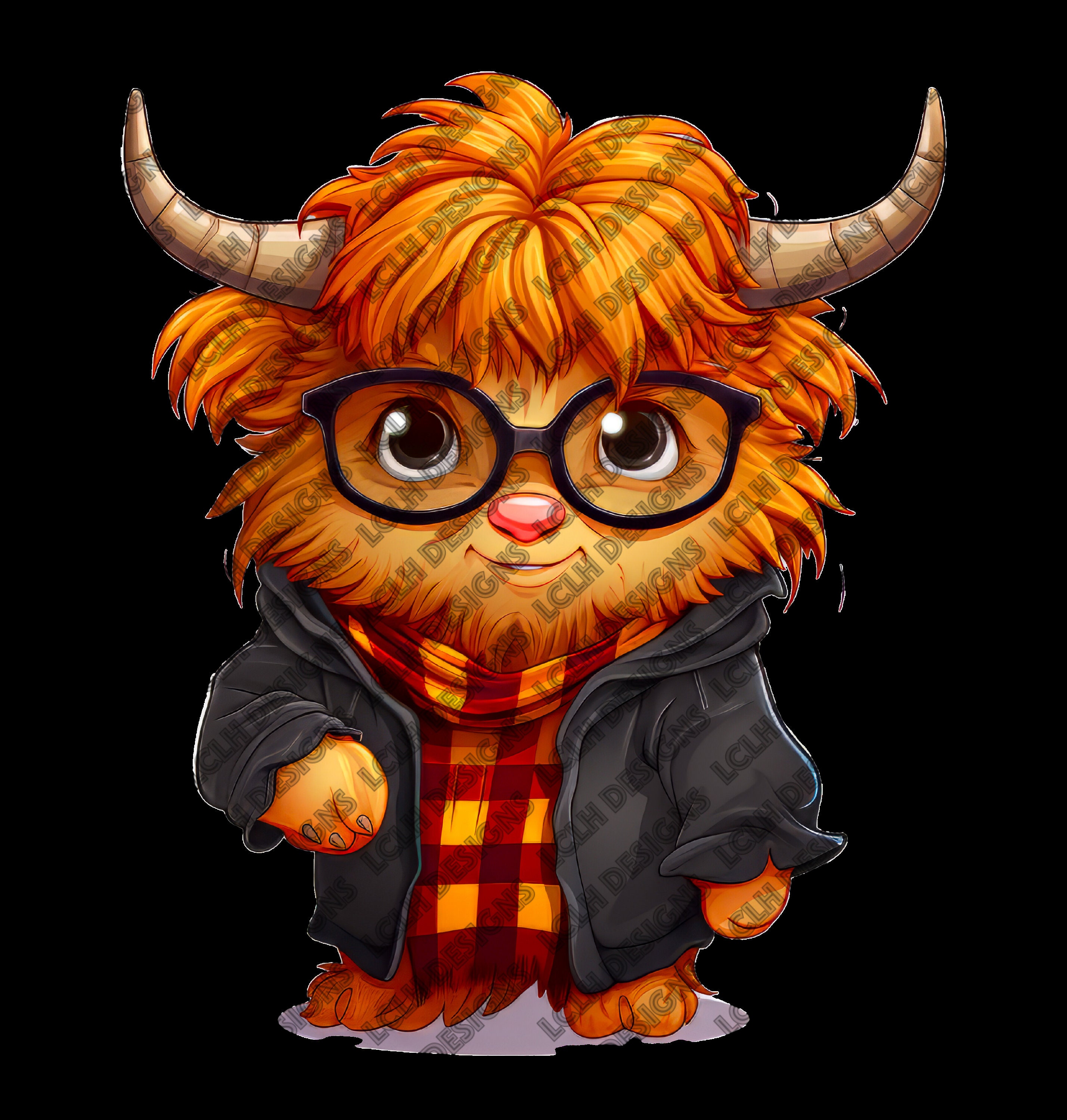 Baby Highland Cow Wizard Mini Pack, 300 DPI, PNG, Mini Bundle, Cow ...