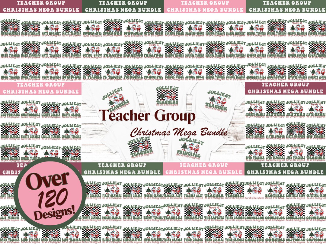 Christmas School Teacher Group Mega Bundle, With Background and Without ...