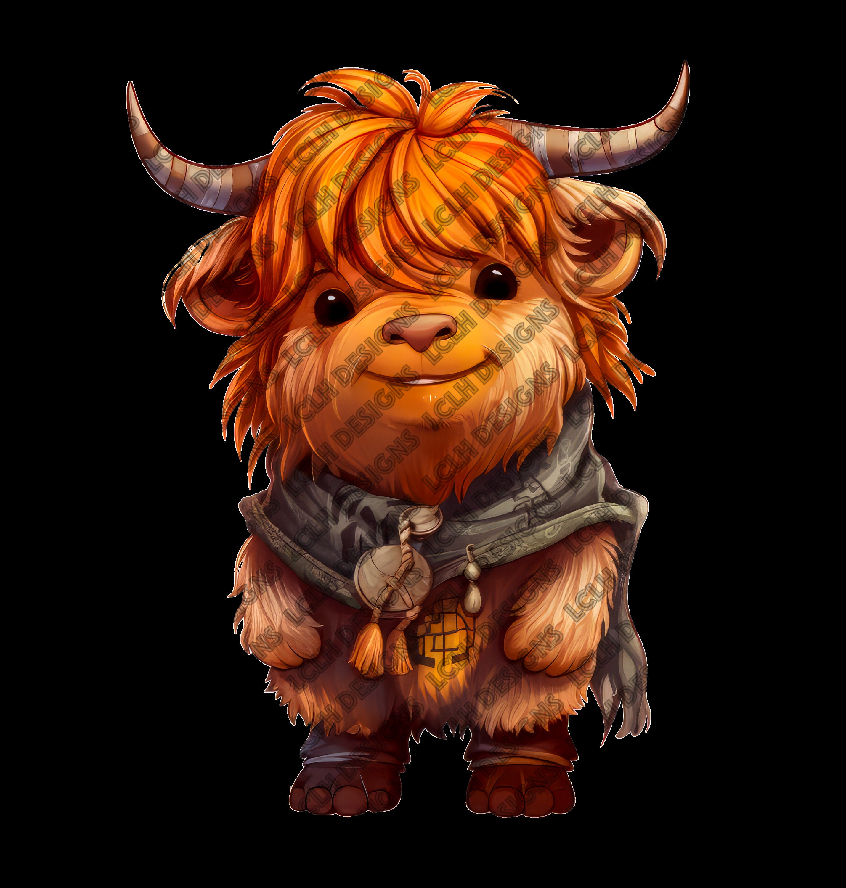 Baby Highland Cow Viking Mini Pack, 300 DPI, PNG, Mini Bundle ...