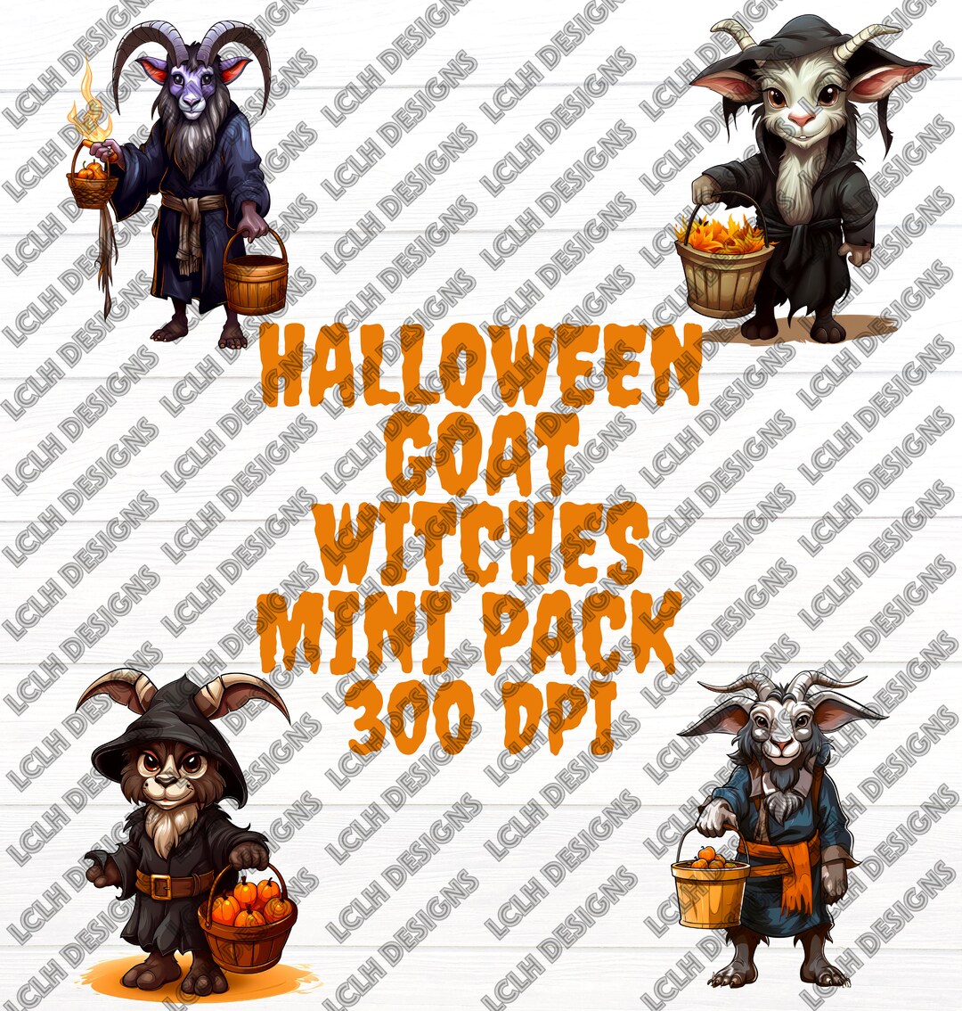 Goat Witches Mini Pack, 300 DPI, PNG, Mini Bundle, Goat, Sublimation ...