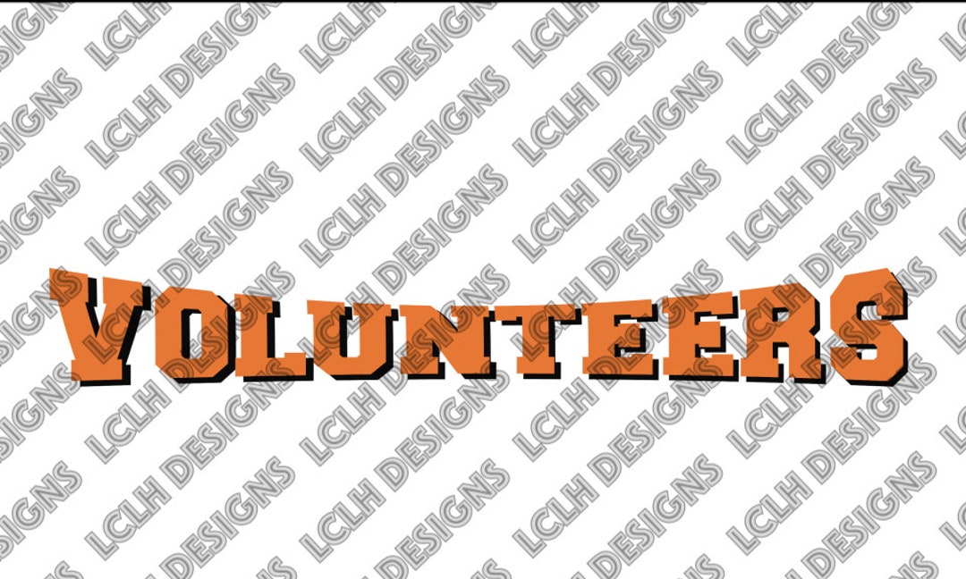 Volunteers Black and Orange Arced, Varsity, Font, PNG, 300 DPI ...