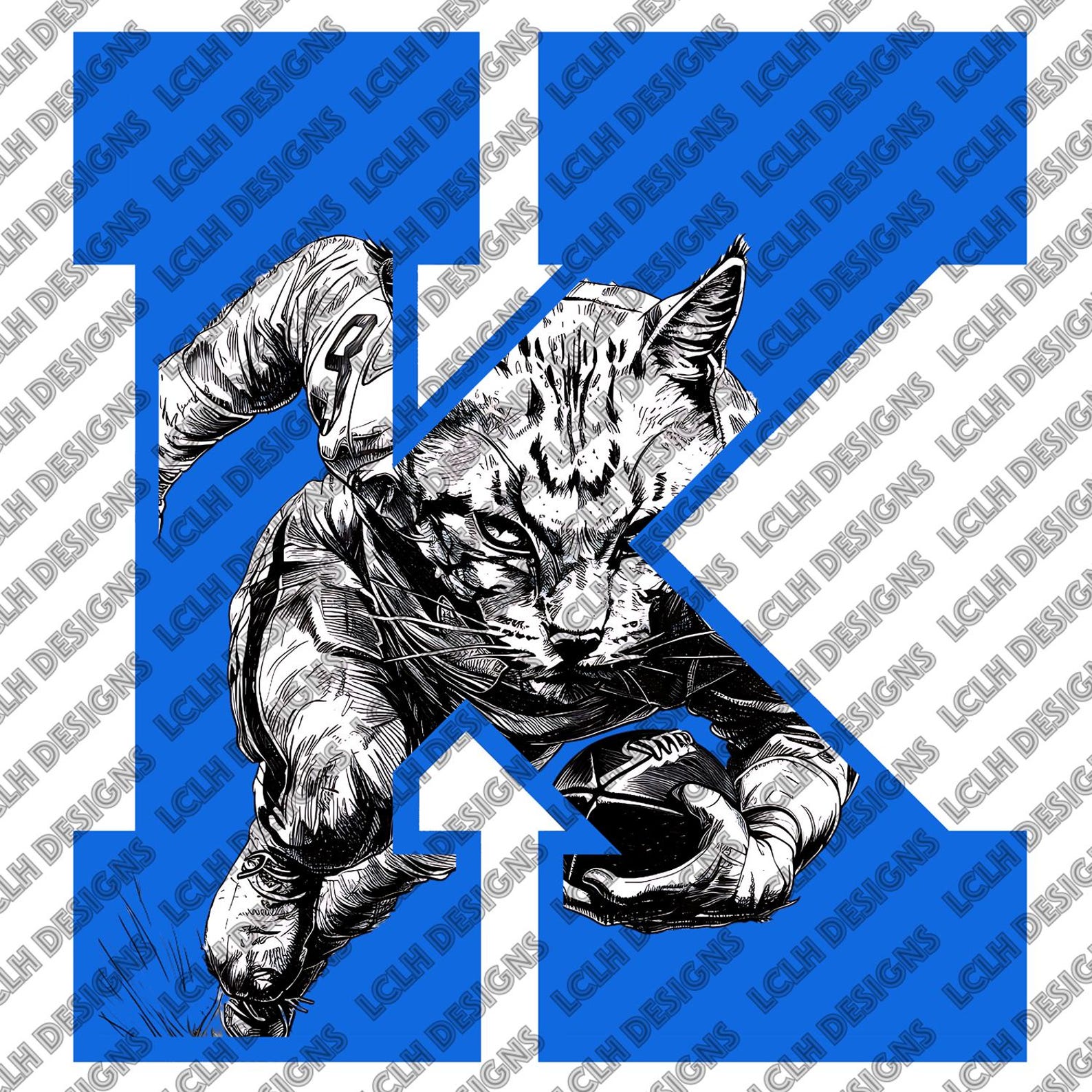 Football Wildcat K, PNG, Sublimation, Imprinted K, Football Wildcat ...