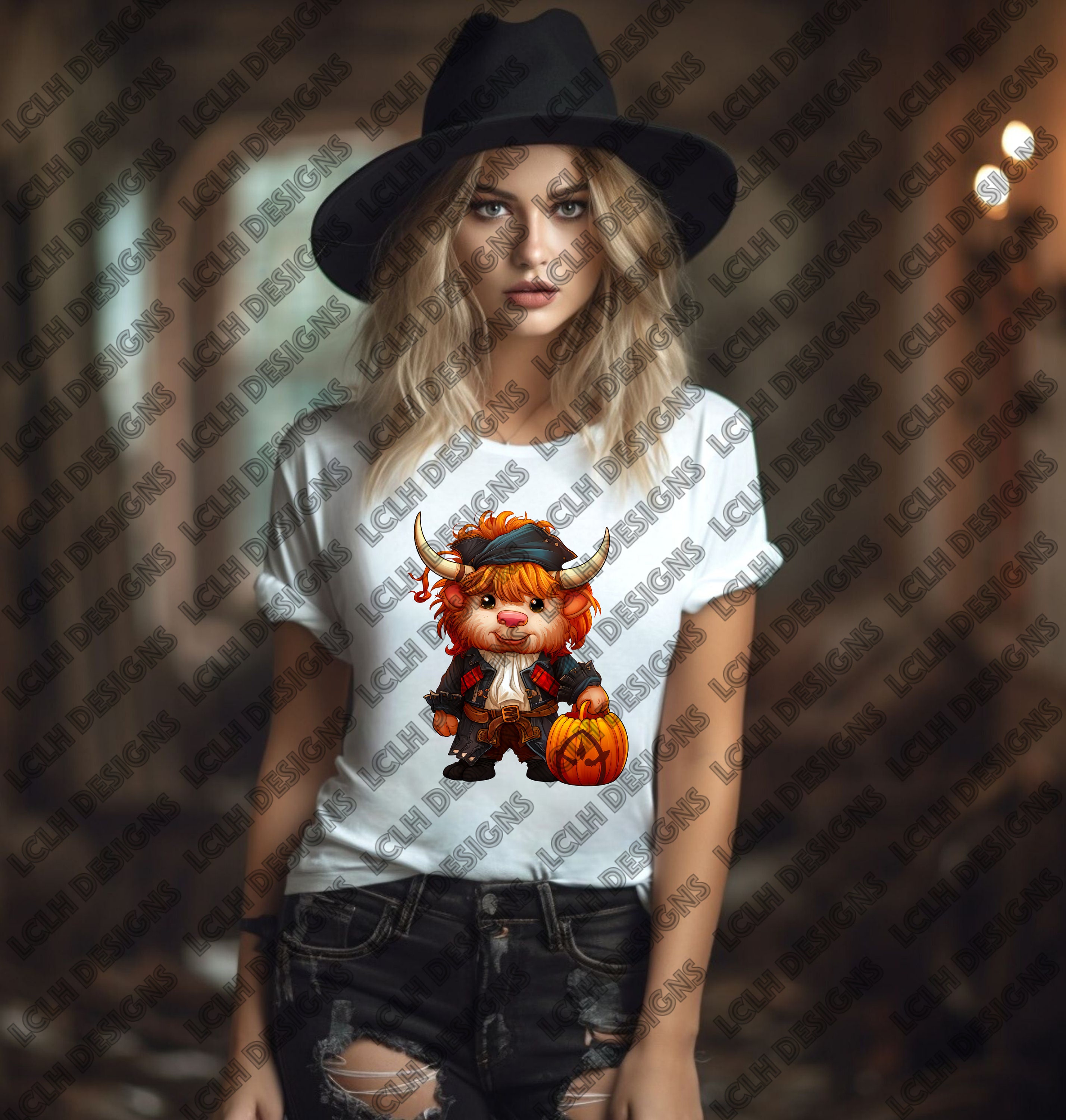 Baby Highland Cow Pirates Mini Pack Vol. 2, 300 DPI, PNG, Mini Bundle ...