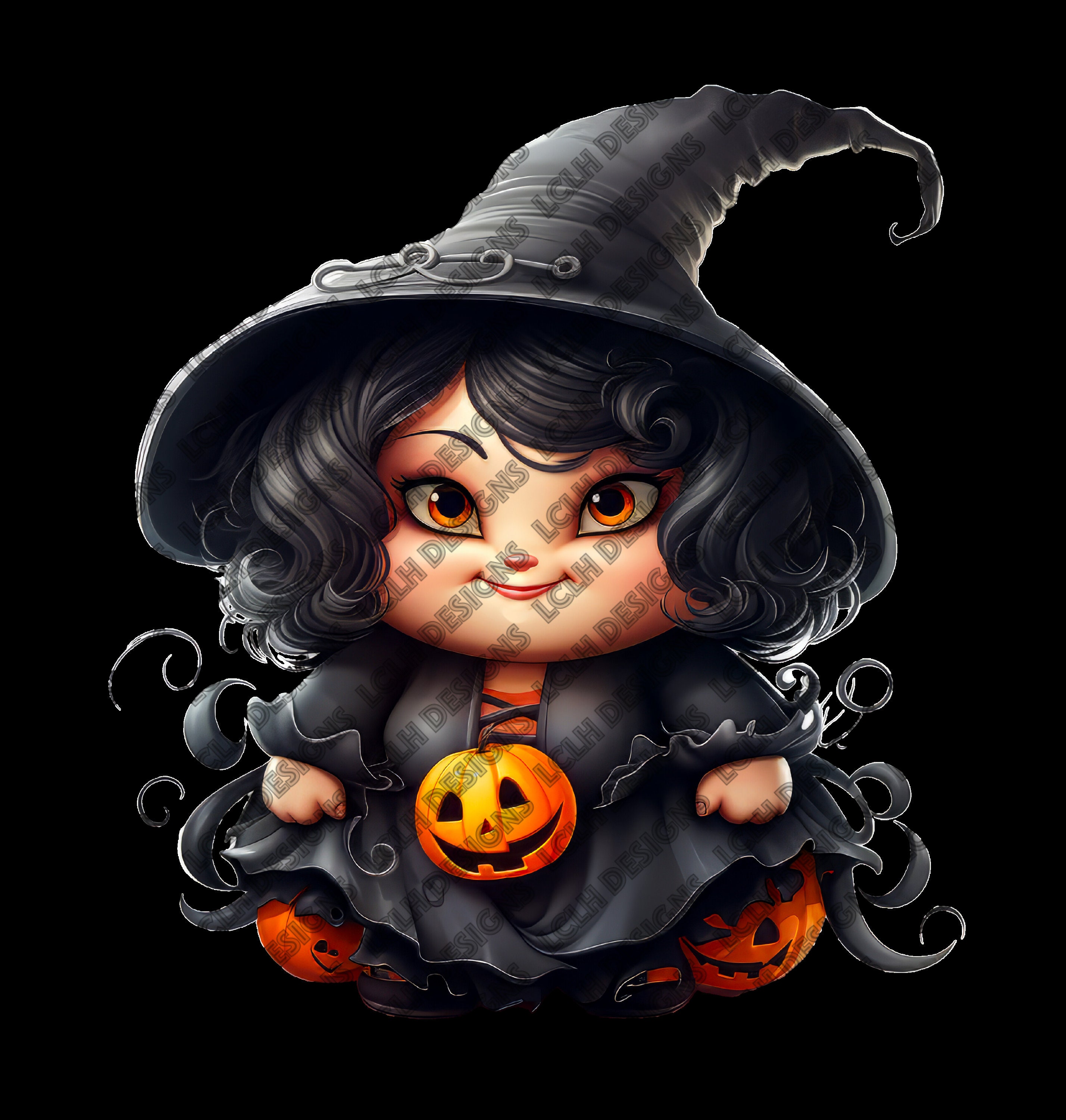 Plus Sized Witches Mini Pack, 300 DPI, PNG, Mini Bundle, Witches, Plus ...