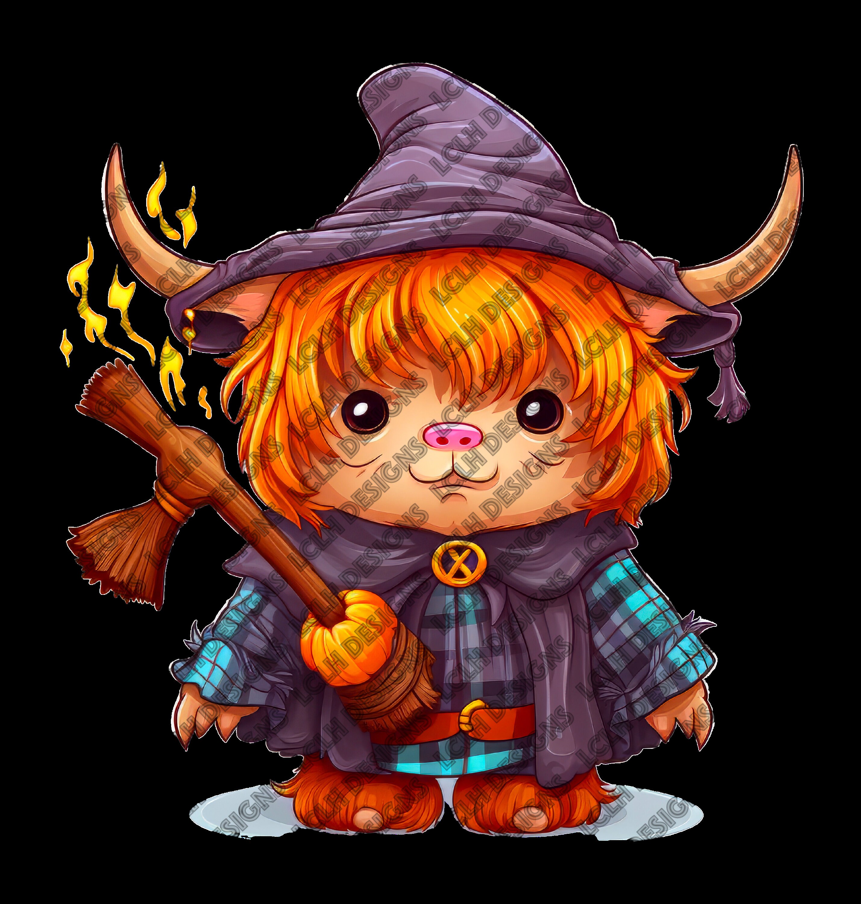 Baby Highland Cow Pirates Mini Pack Vol. 3, 300 DPI, PNG, Mini Bundle ...