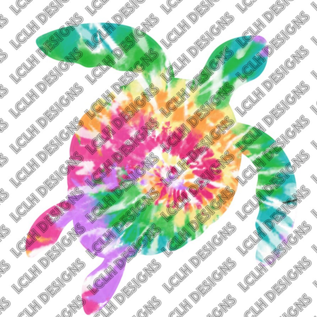 Tie Dyed Sea Turtle With No Outline, PNG, Sublimation, Turtle, Tie, Dye ...