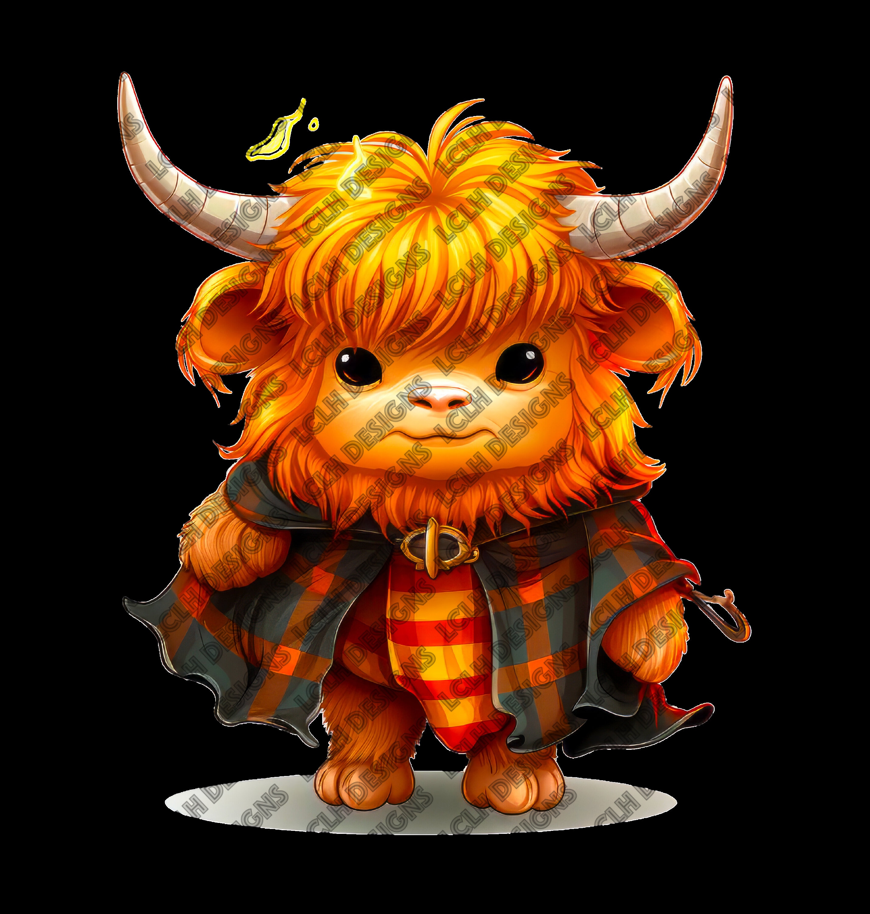 Baby Highland Cow Wizard Mini Pack, 300 DPI, PNG, Mini Bundle, Cow ...