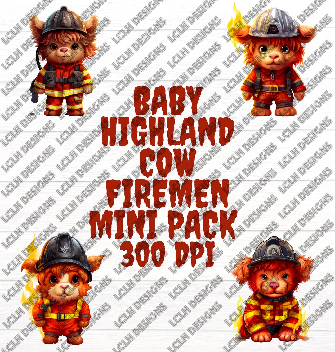 Baby Highland Cow Pirates Mini Pack Vol. 3, 300 DPI, PNG, Mini Bundle ...
