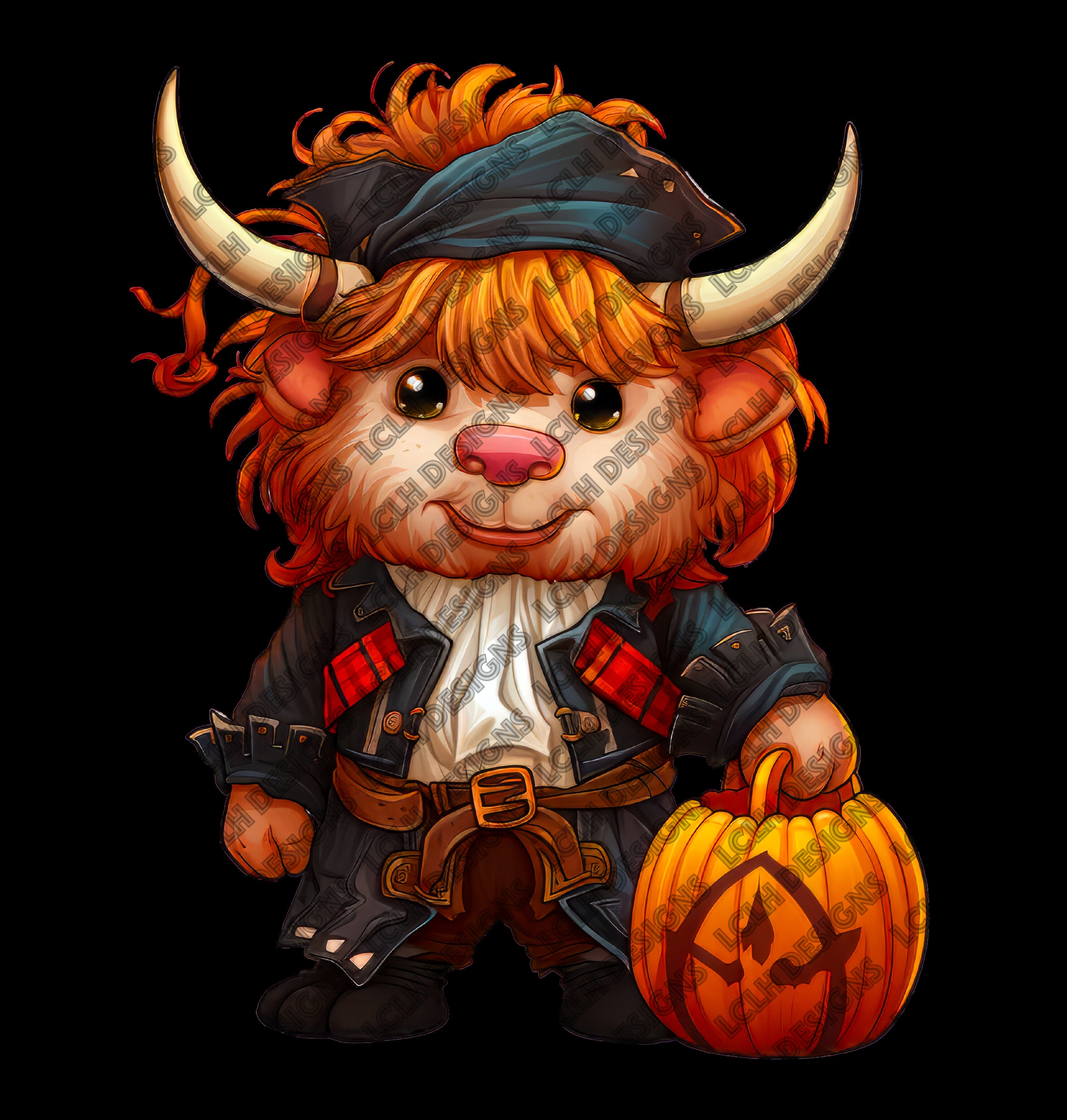 Baby Highland Cow Pirates Mini Pack Vol. 2, 300 DPI, PNG, Mini Bundle ...