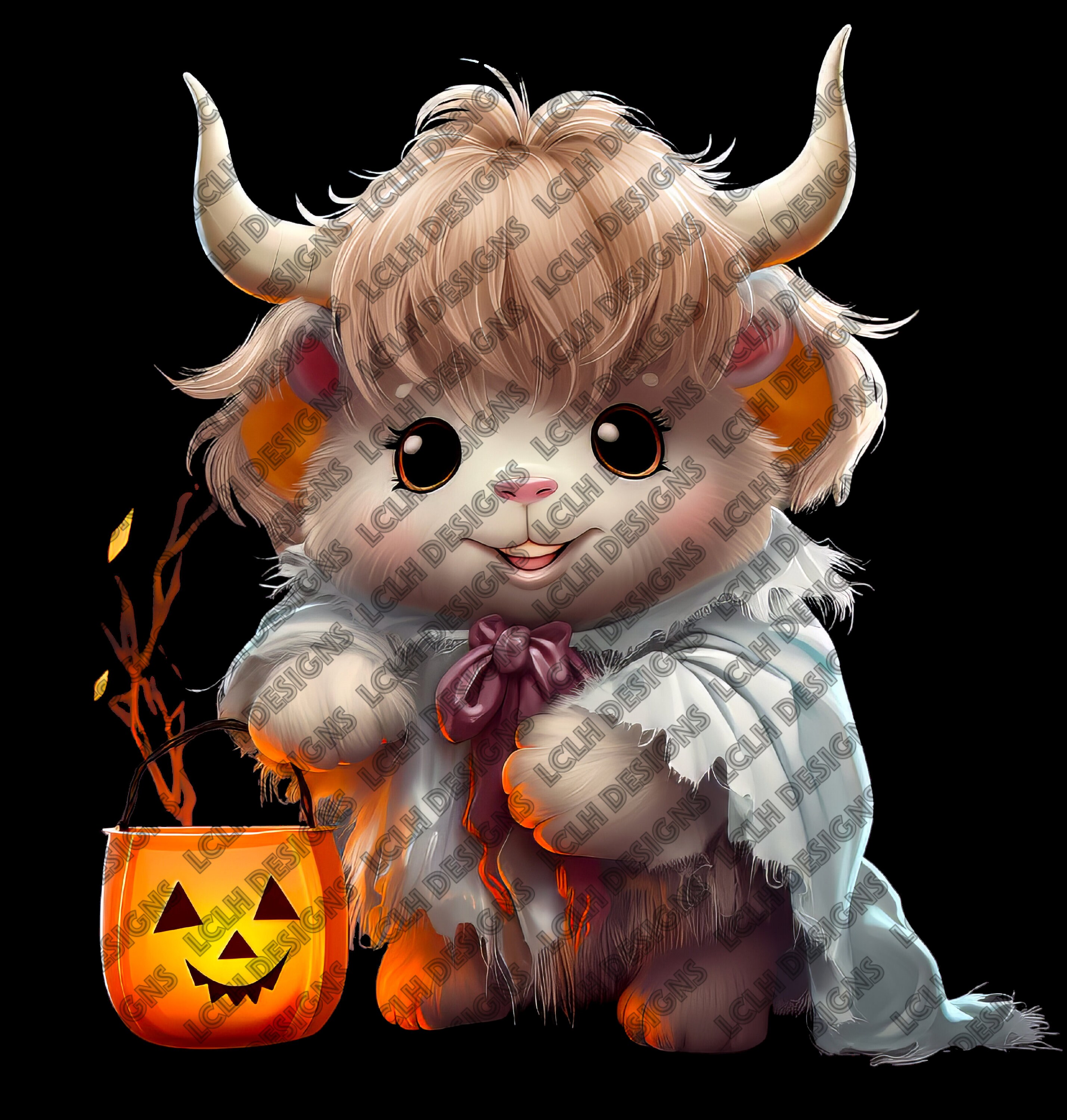 Baby Highland Cow Ghost Mini Pack 300 DPI PNG Mini Bundle - Etsy