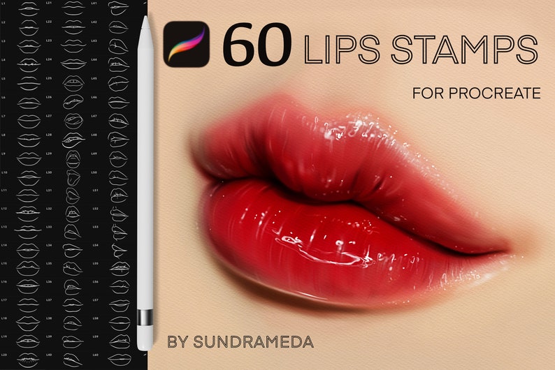 Procreate Lips Stamp Brushes Lips Brushes Brushes For Portrait Etsy