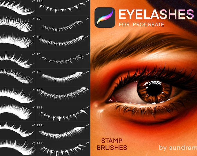 Procreate Eyelash Stamps, Procreate Eyelash Brushes, Eyelashes ...