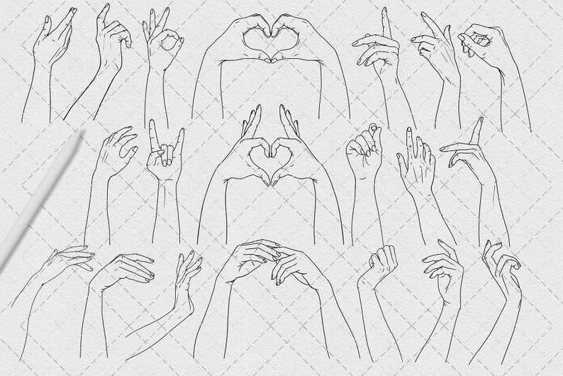 Procreate Hand Stamps, Procreate Brushes, Procreate Body Stamps ...