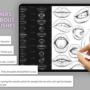 Realistic Lips Procreate Stamps, Lips Brushes, Procreate Lips ...