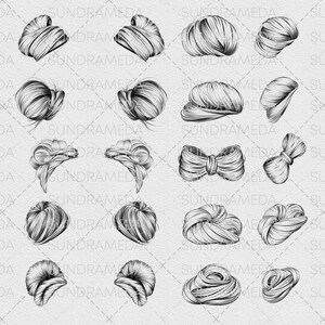 Procreate Bun Hairstyle Stamps, Procreate Hair Stamps, Procreate Hair ...