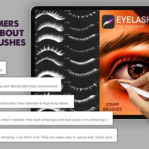 Procreate Eyelash Stamps, Procreate Eyelash Brushes, Eyelashes ...
