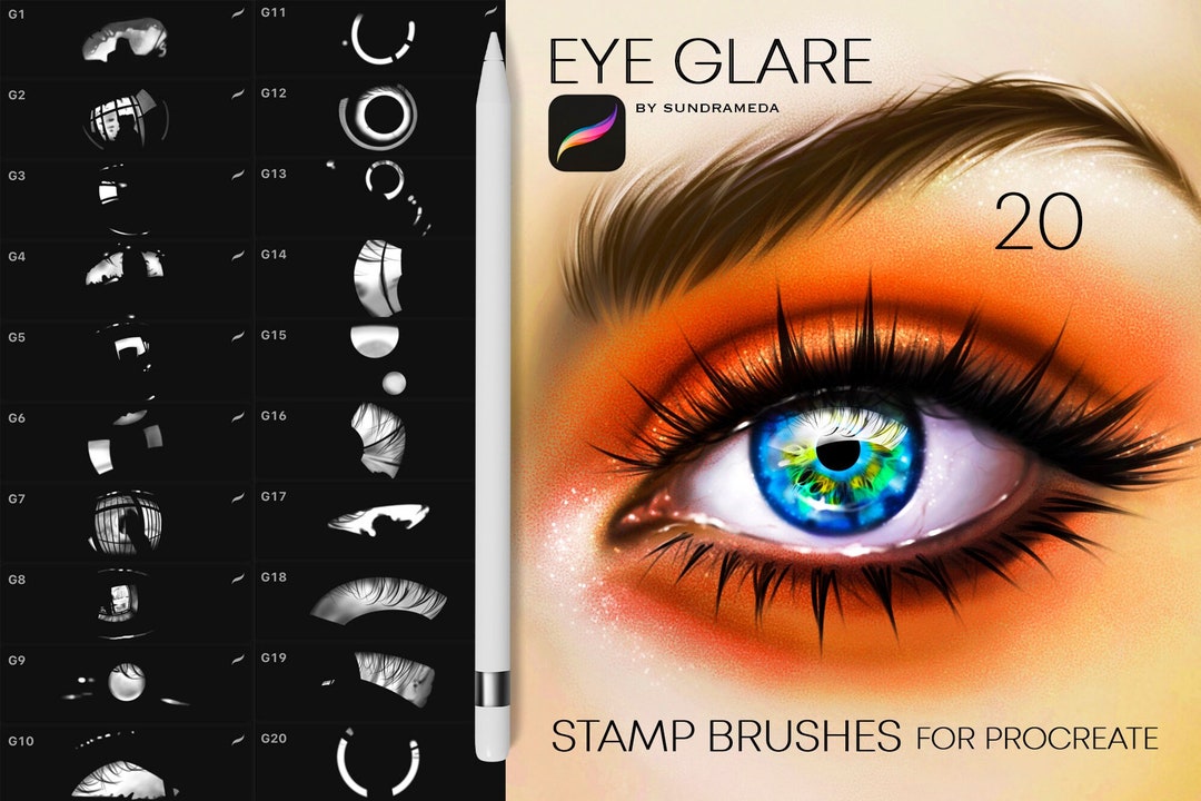 Procreate Eye Glare Stamp, Procreate Catchlights Stamps, Procreate Eyes ...