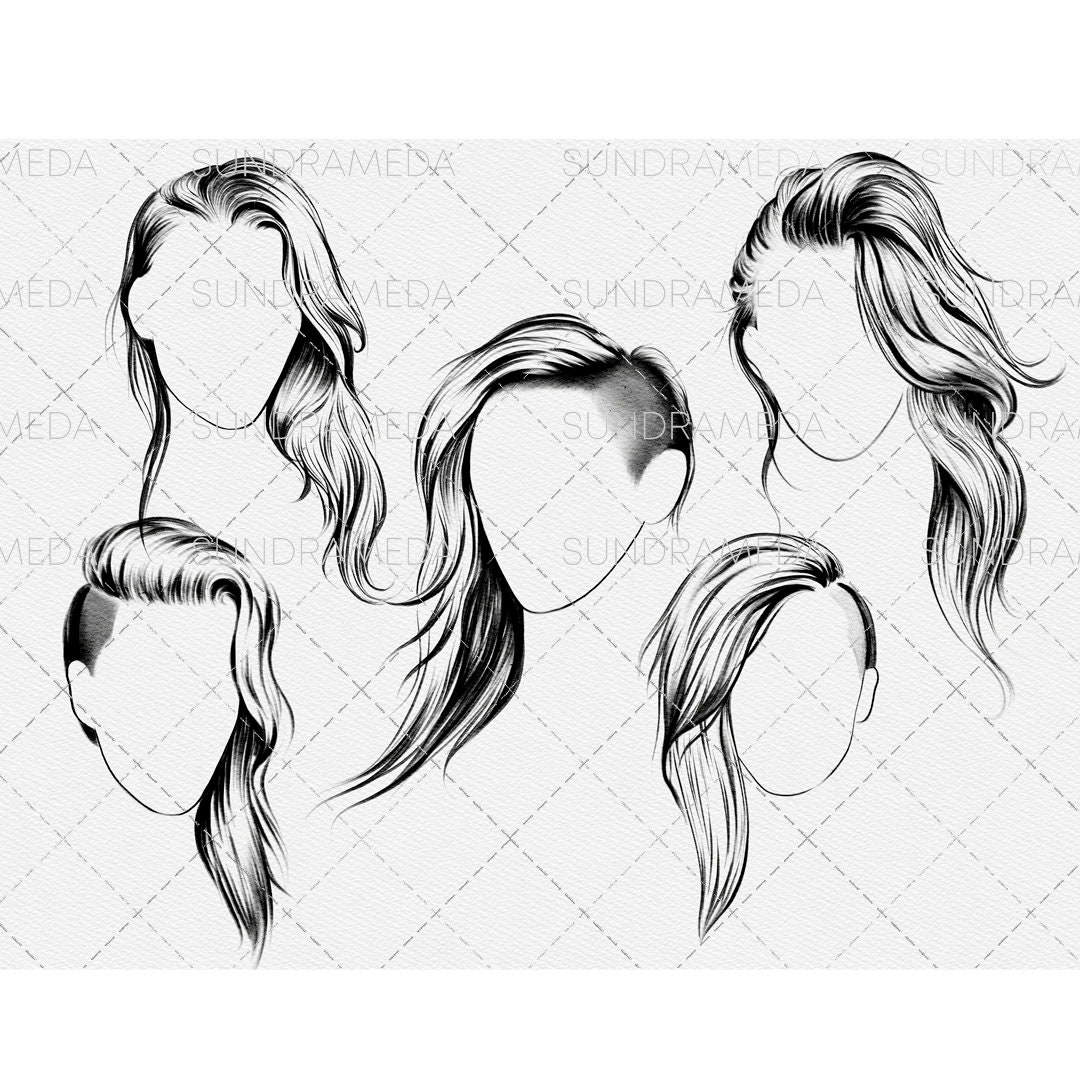 Hairstyle Brushes for Procreate Procreate Hair Stamps - Etsy