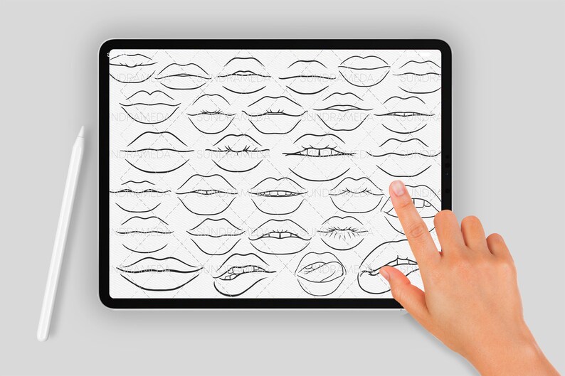 Procreate Lips Stamp Brushes Lips Brushes Brushes For Portrait Etsy