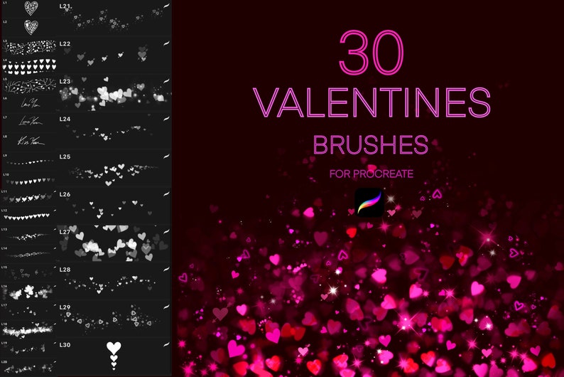 Procreate Valentine's Day Brushes. Procreate Lights. Procreate Love ...