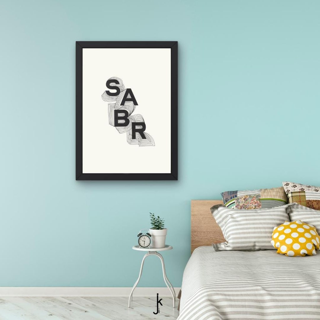 Sabr Typography Poster - Patience Line Wall Art - Faith Beige Black ...