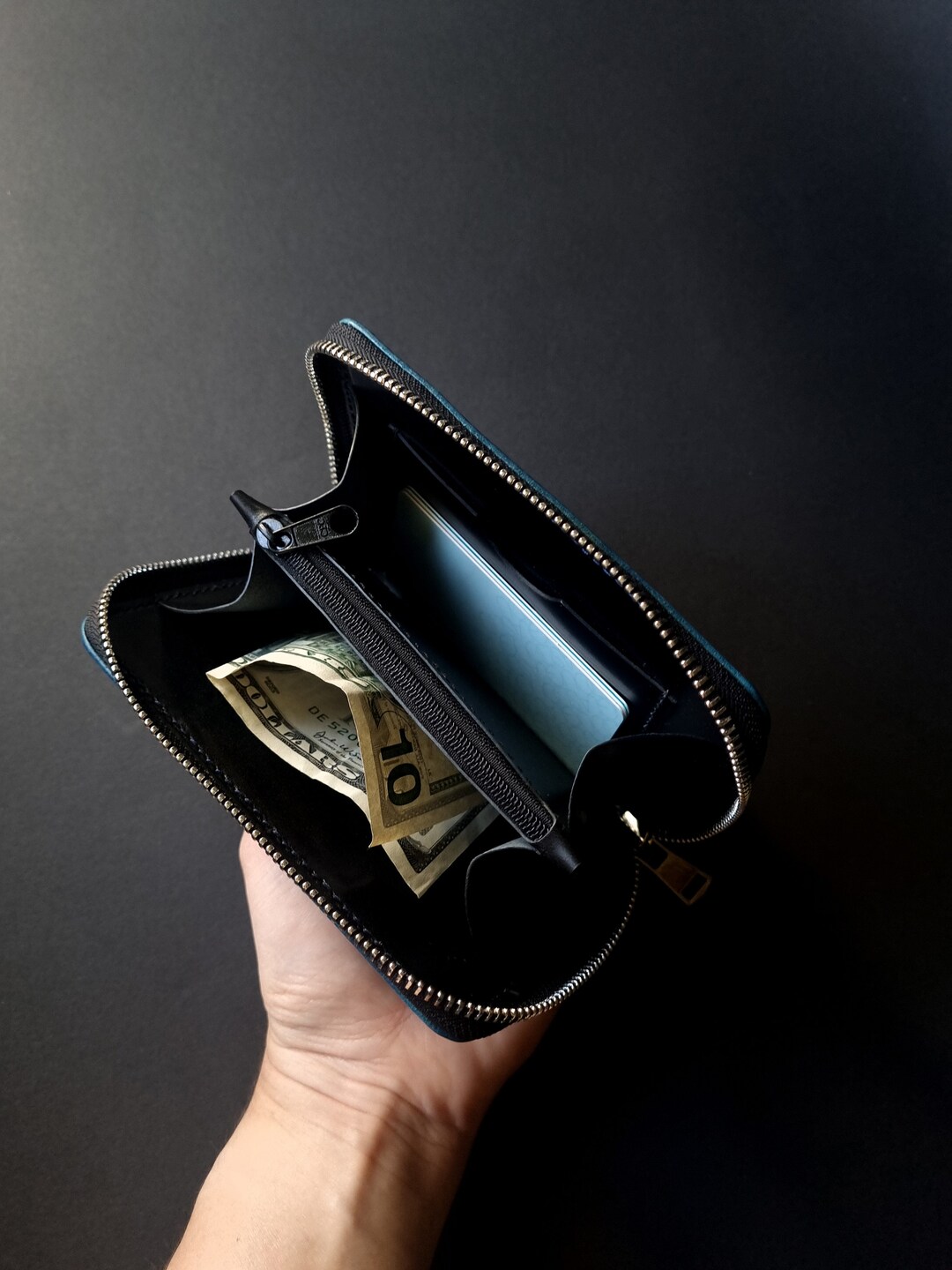 Blue Zipper Wallet Elegant Buttero Hatch Wallet Vegetable Tanned ...