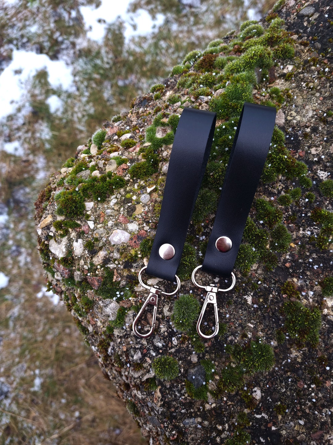 Leather Key Ring Leather Key Strap Carabiner Key Chain Crab Claw ...