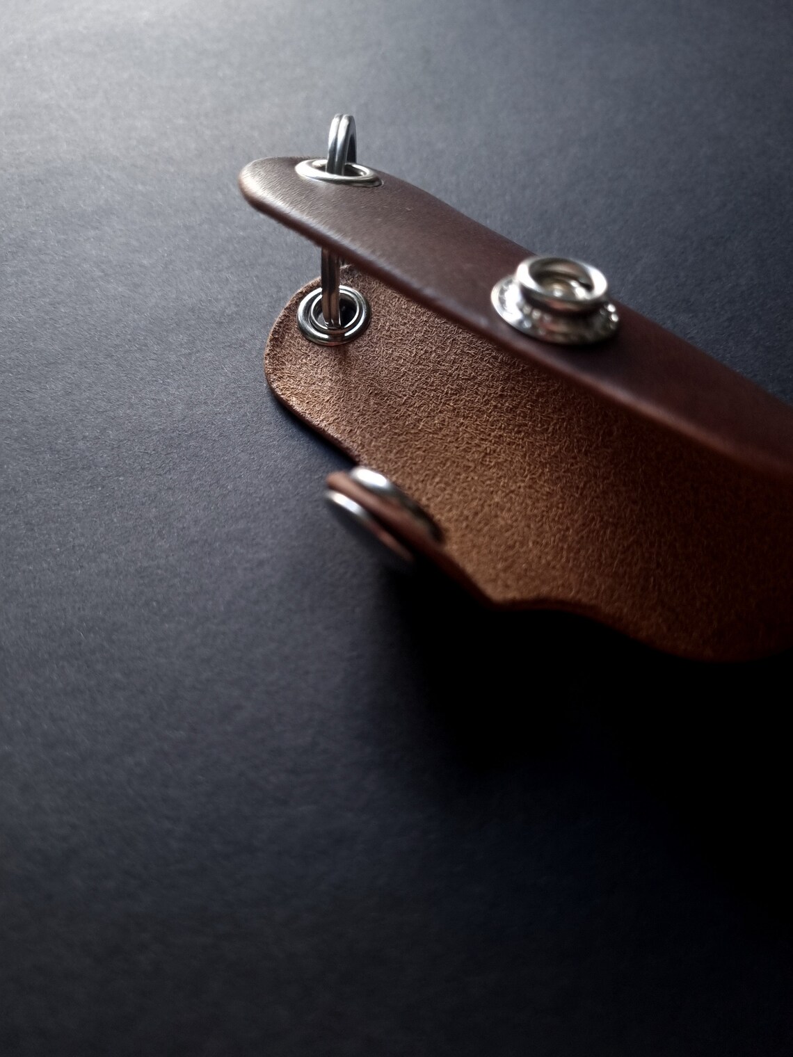 Mini Brown Leather Key Holder Minimalist Key Case Vegetable Tanned ...