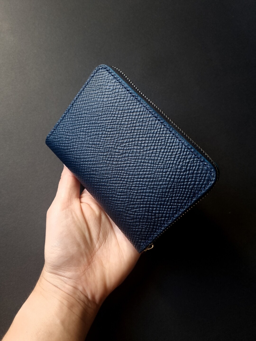 Buttero Hatch Leather Wallet With Zipper Closure Women's Compact Wallet ...