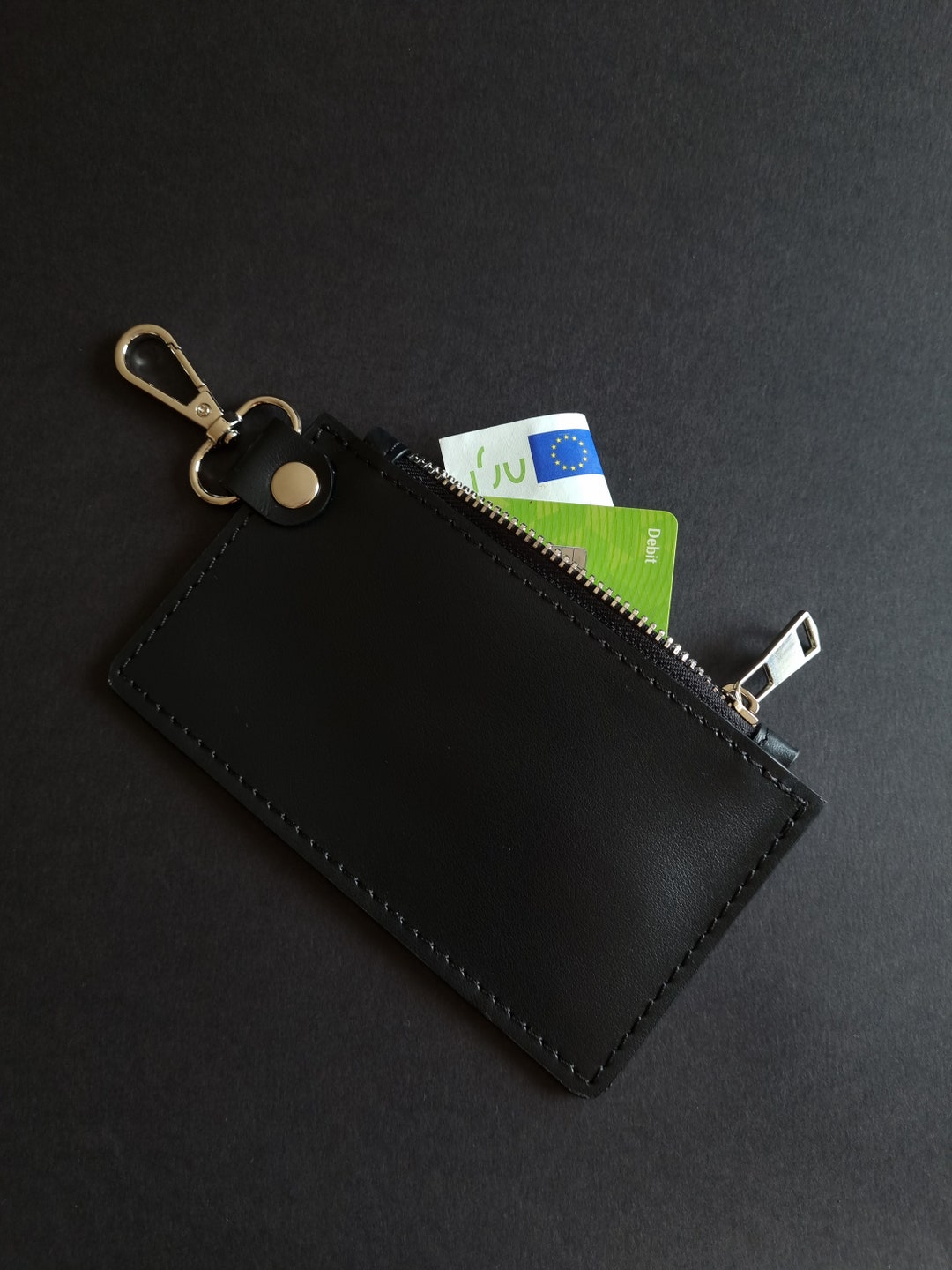 Men's Card Wallet -card Holder With Carabiner - Minimalist Belt Loop ...