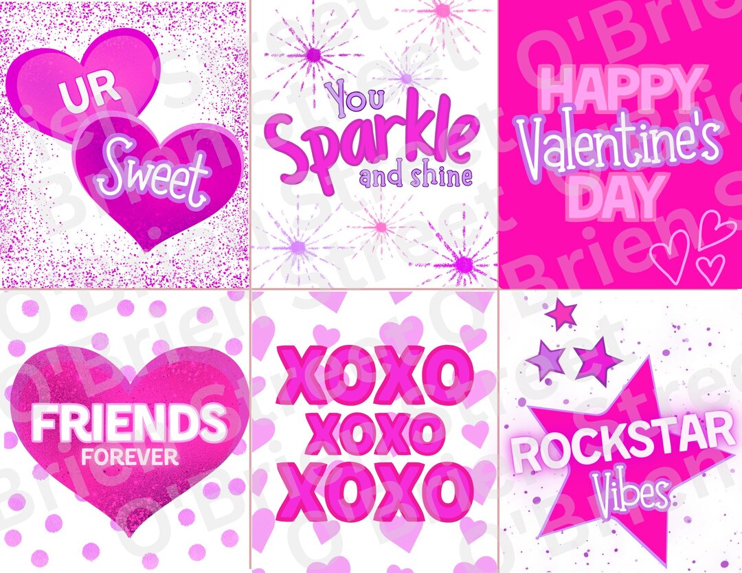 Pink Sparkle Valentine's Day Cards | Purple Sparkle Valentines for ...