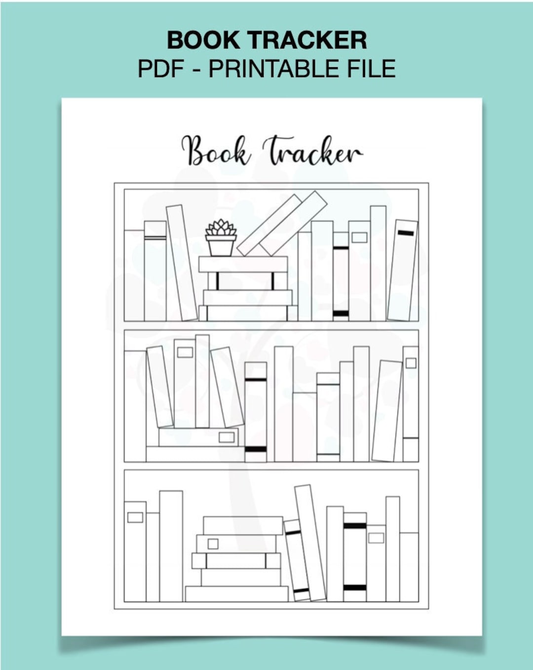 Book Shelf Reading / Book Tracker - 45 Books - Etsy