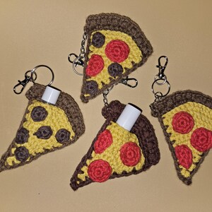 Pattern: Pizza Slice Crochet Lip Balm Keychain or Bag Charm - Etsy