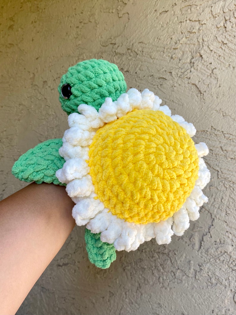 Crochet Flower Turtle Plushie - Sunflower, Daisy, or Custom! Fruits ...